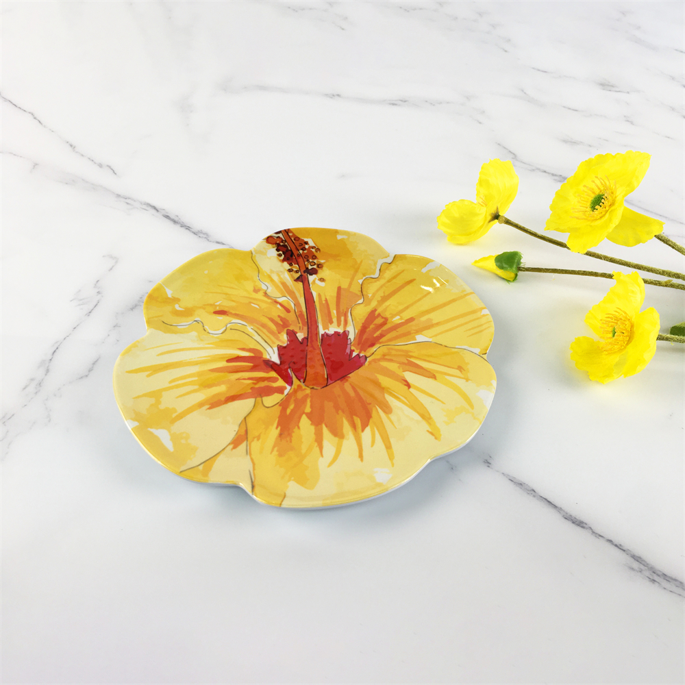Wholesale Plastic Melamine Elegant Tropical Yellow Flower Design ...