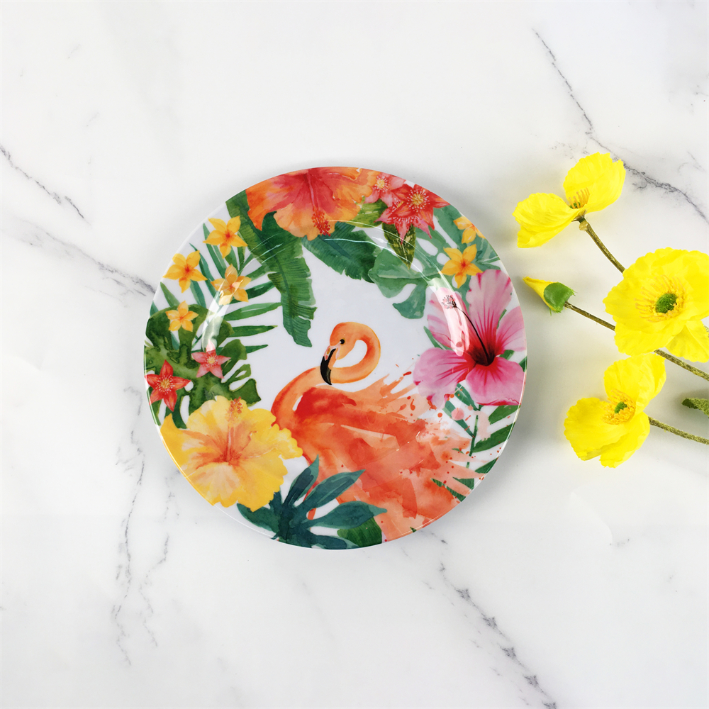 Wholesale Summer Plastic Melamine Elegant Flamingo Tropical Leaves ...